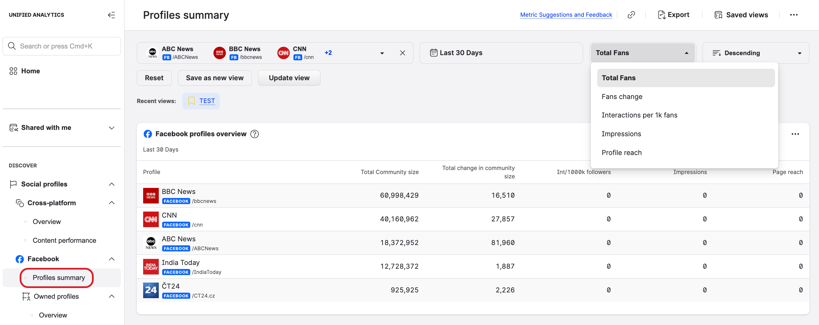 Create a Profiles Summary